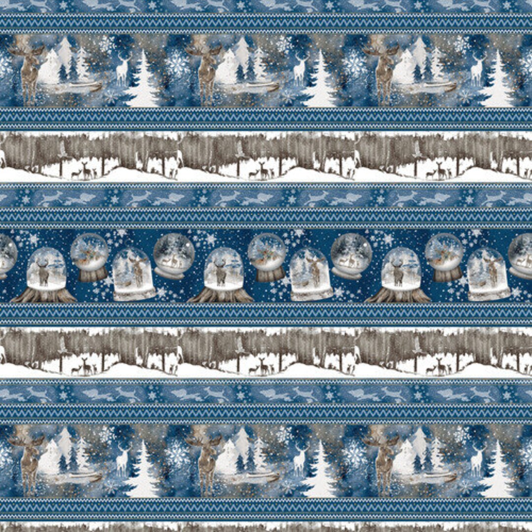 Cold Winter Morning Stripe in Dark Blue by Kathleen Francour for Studio ...