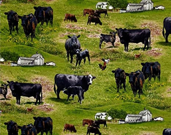 Cows Grazing in Green Farm Animals by Elizabeth's Studio 44 Inches Wide ...