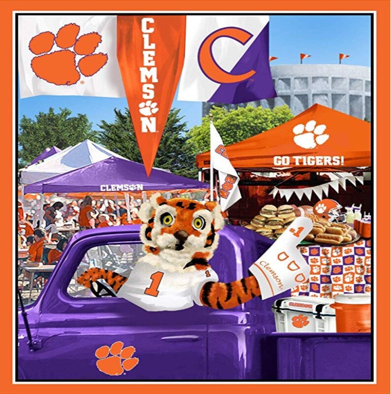 Clemson Tigers NCAA Tailgate Panel Design 36 X 42 Inches Wide - Etsy