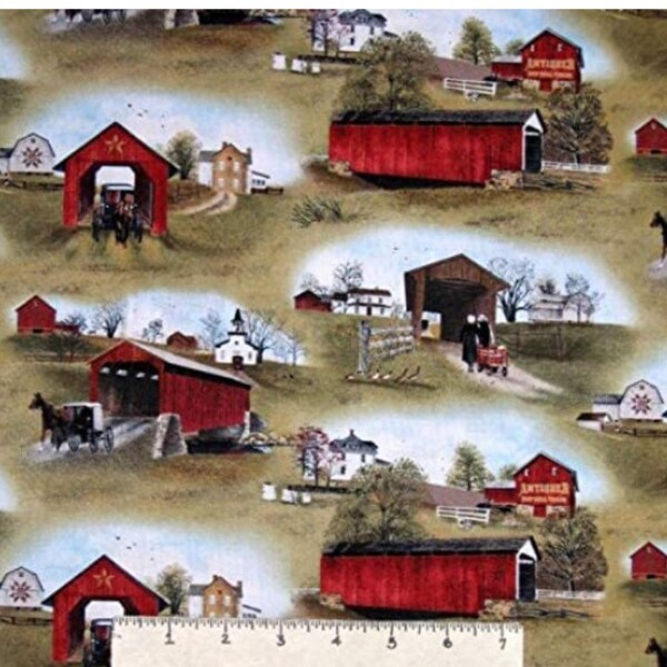 Covered Bridge Fabric - Etsy