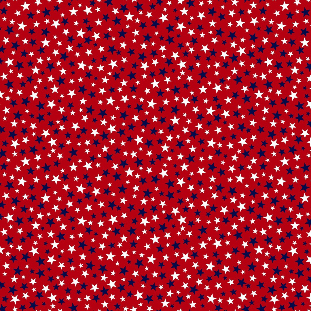 Star-spangled Beach Small Stars in Red by Sharon Lee for - Etsy