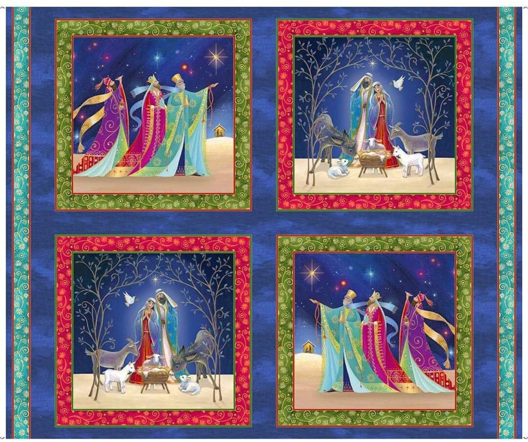 Christ is Born Nativity Block Panel 36 X 44 Inches by Quilting ...