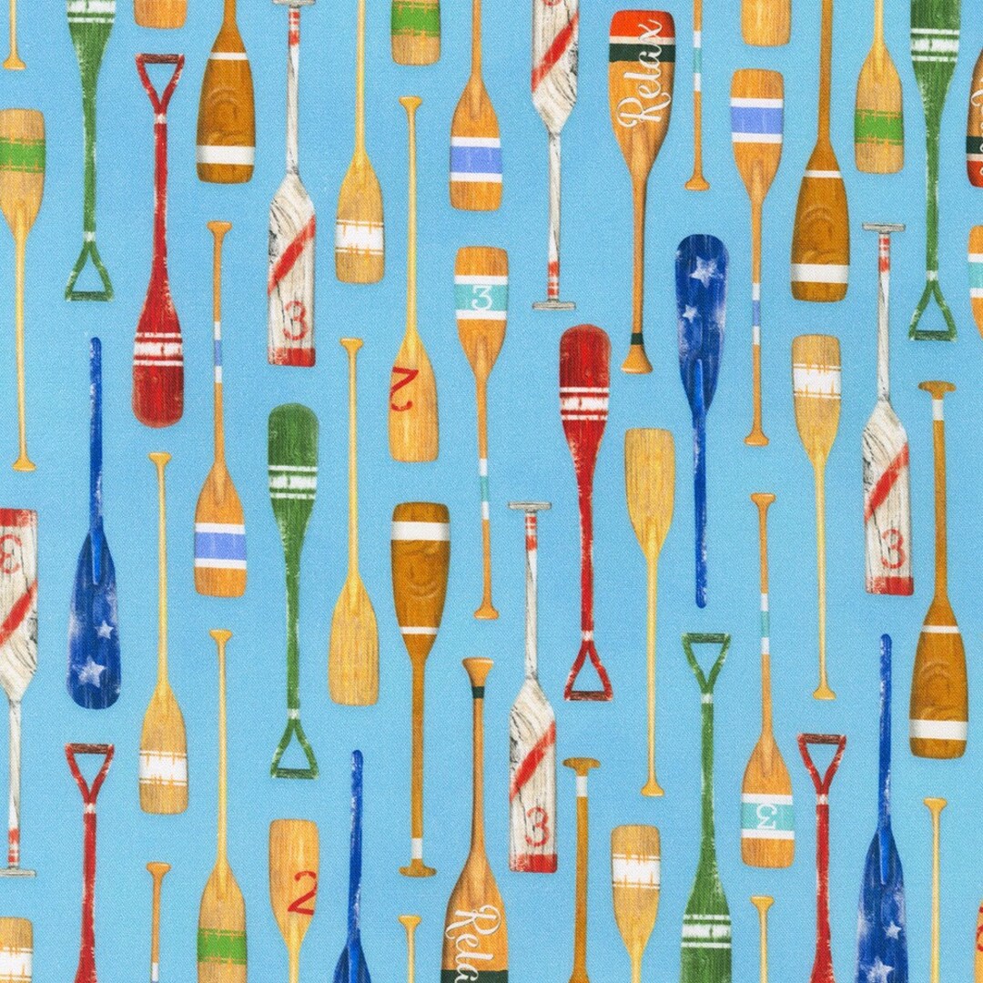 Lake House Water Oars in Water Blue by Mary Lake-thompson for Robert ...