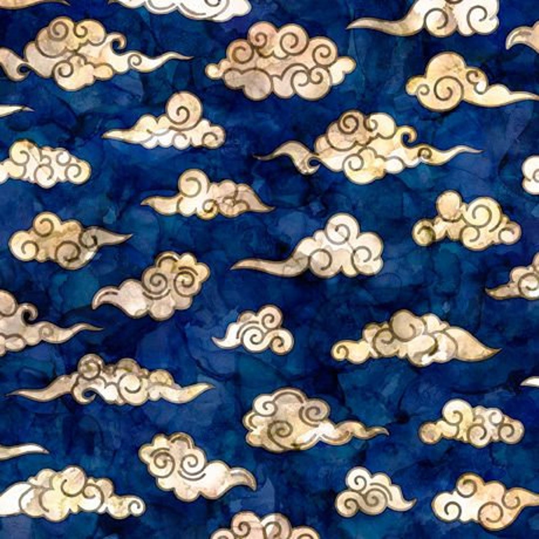 Moonshadow Clouds in Blue by Dan Morris for Quilting Treasures 44 ...