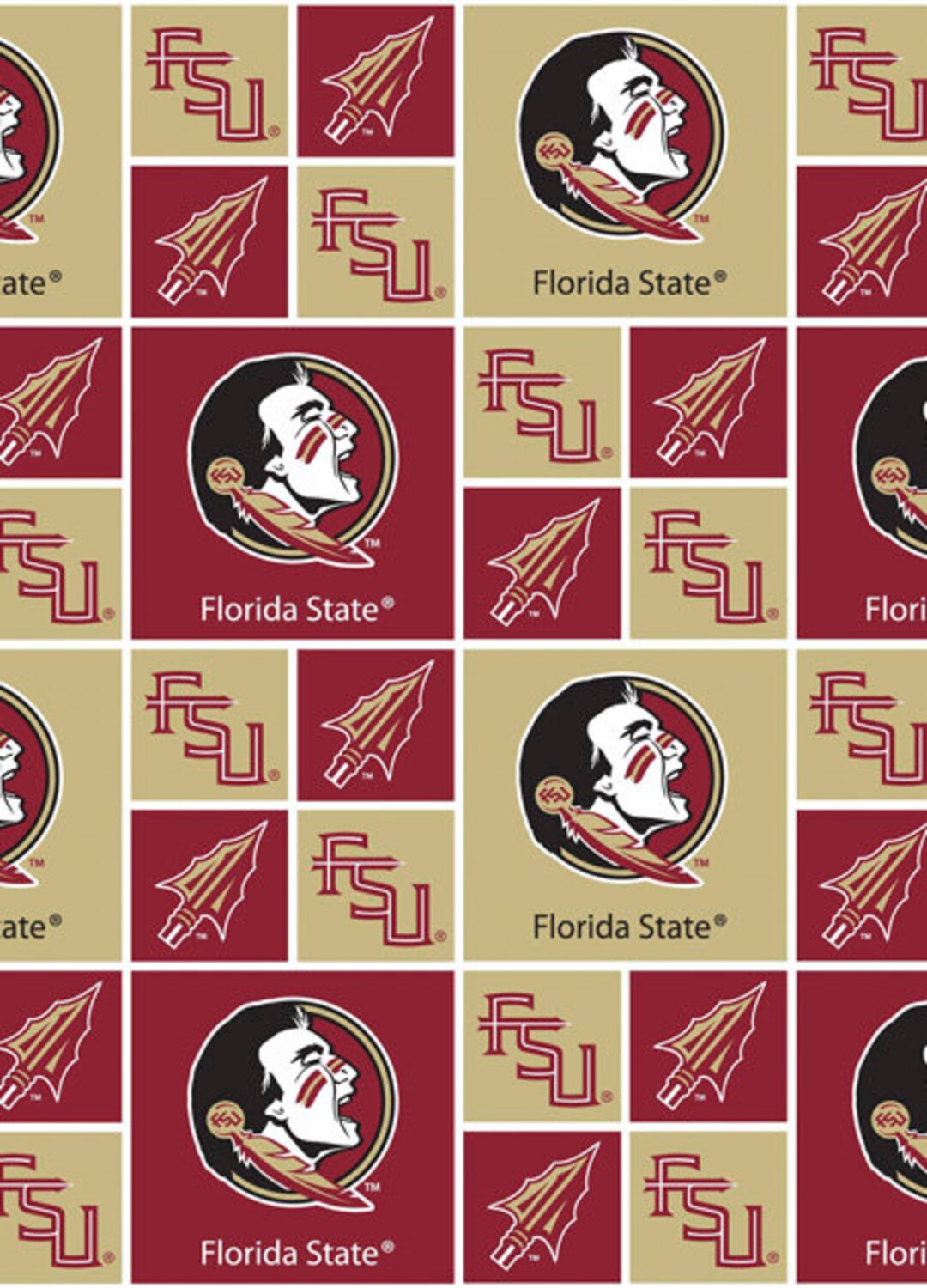 Florida State Seminoles NCAA College FSU Box 43 Inches Wide 100% Cotton ...