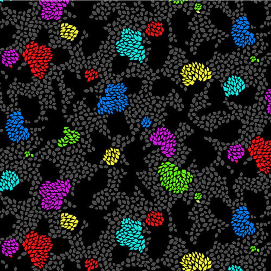 Geo Floral Wide Backing in Black Multi by Chelsea Designworks for ...