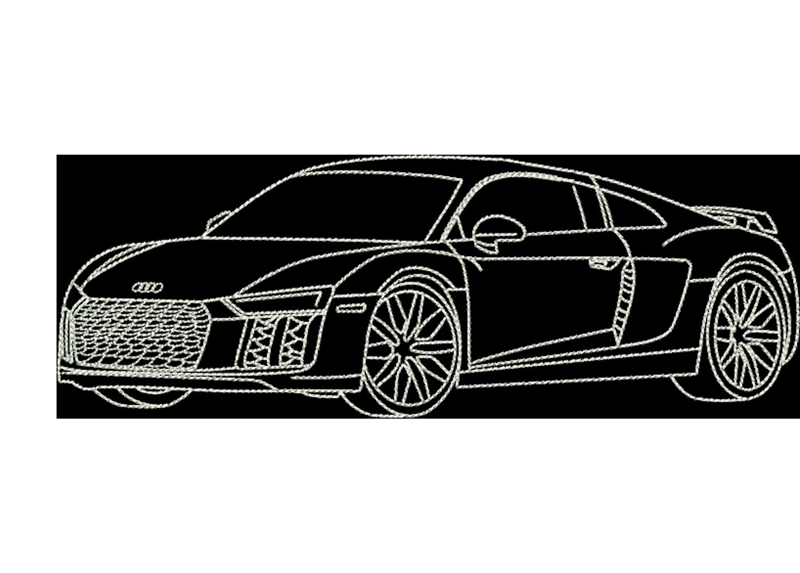 Audi R8 auto logo outline design. Machine embroidery design | Etsy