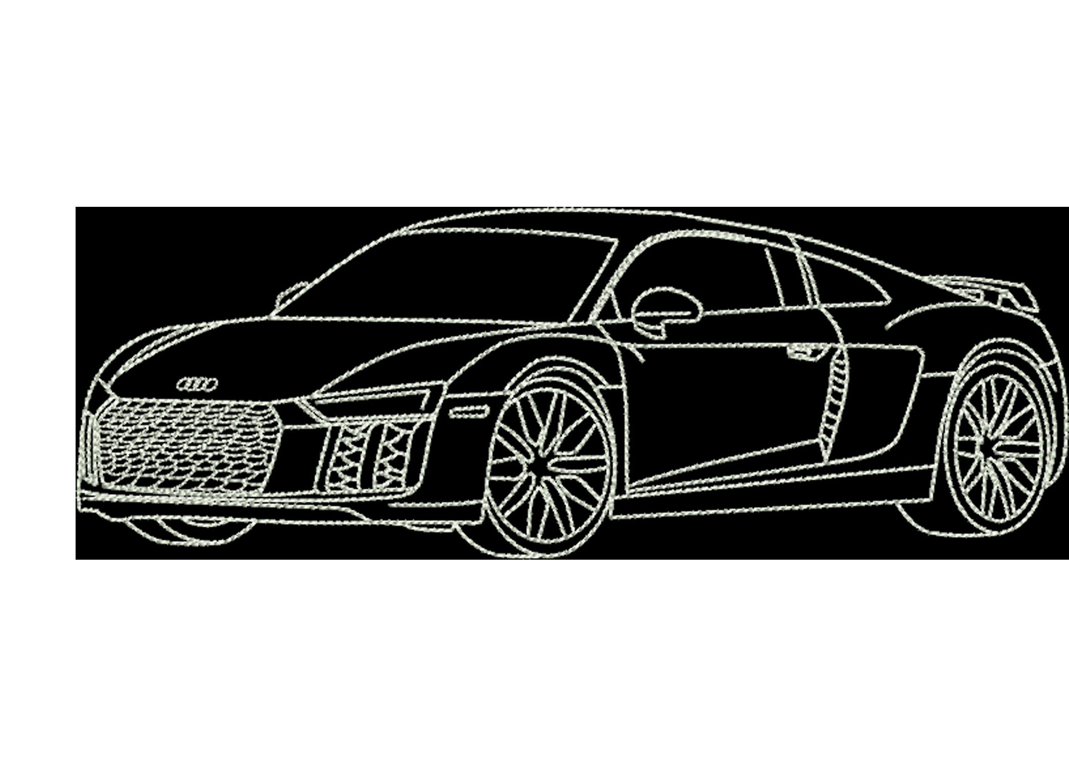 Audi R8 auto logo outline design. Machine embroidery design | Etsy