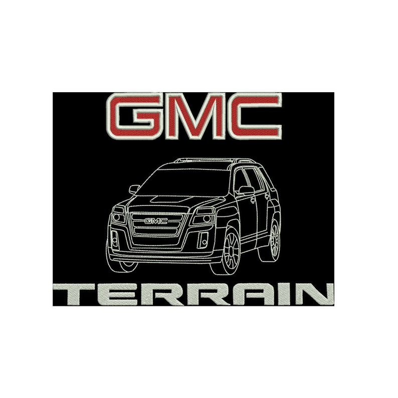 GMC Machine logo TERRAIN logo Outline Auto Embroidery Design | Etsy