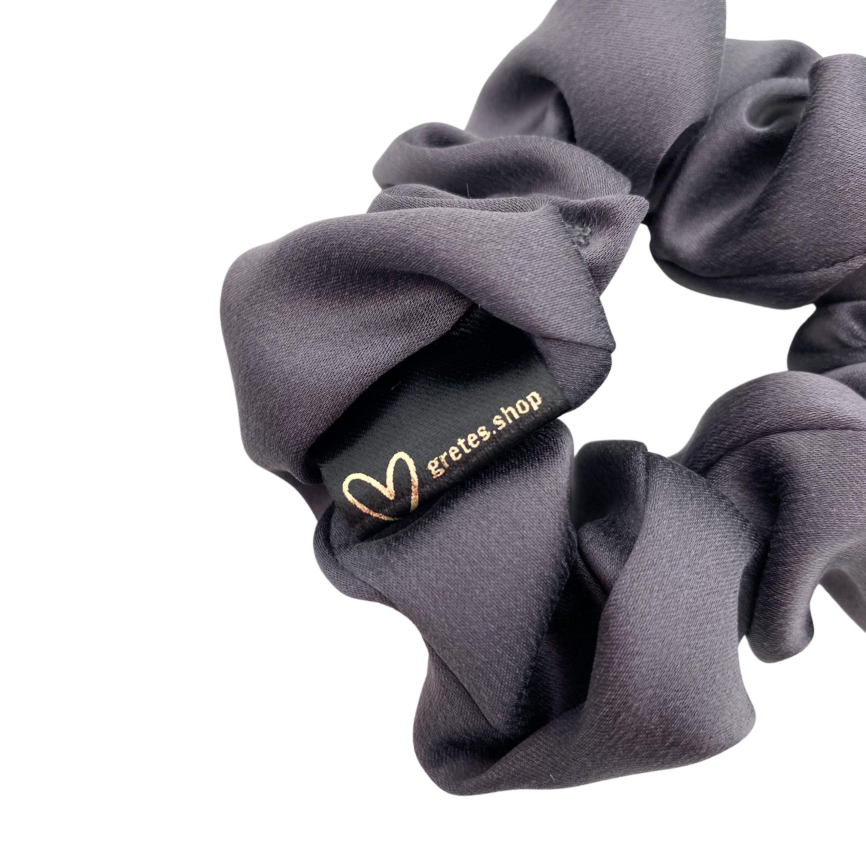 Small grey silk scrunchie, ponytail holder, hair accessories, 100% silk