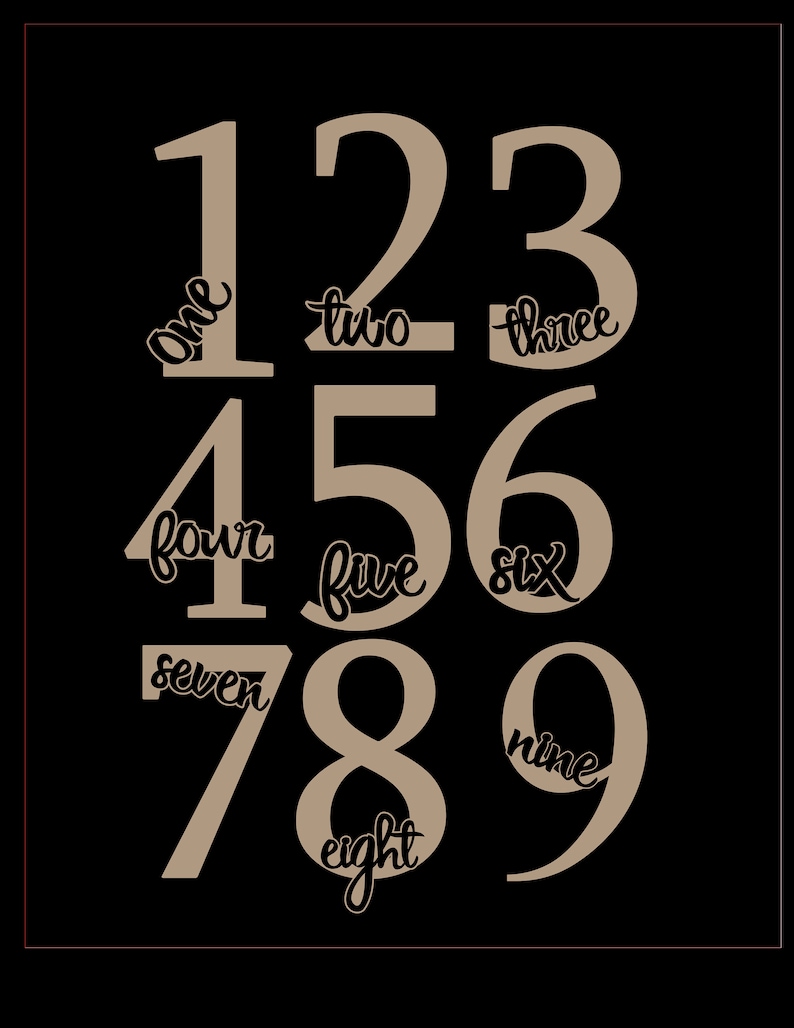 Numbers; Large Digital Numbers; SVG Digital File Only - Etsy
