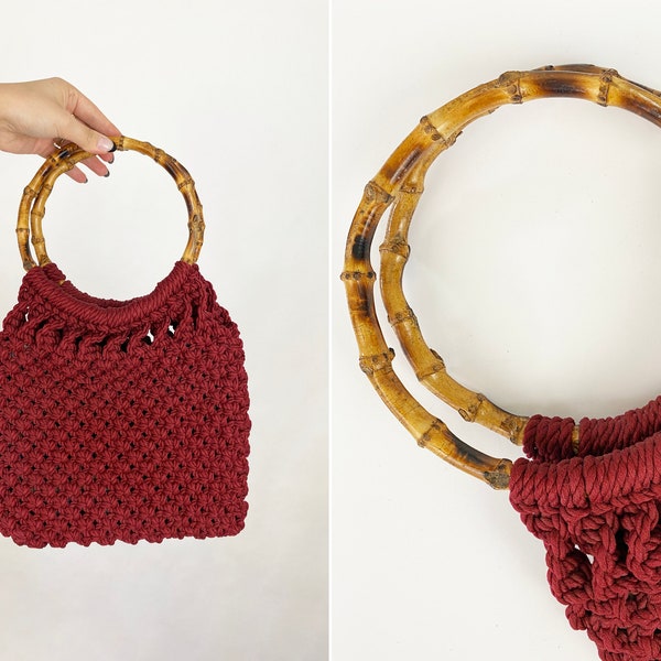 Bamboo Handle Bag - Etsy