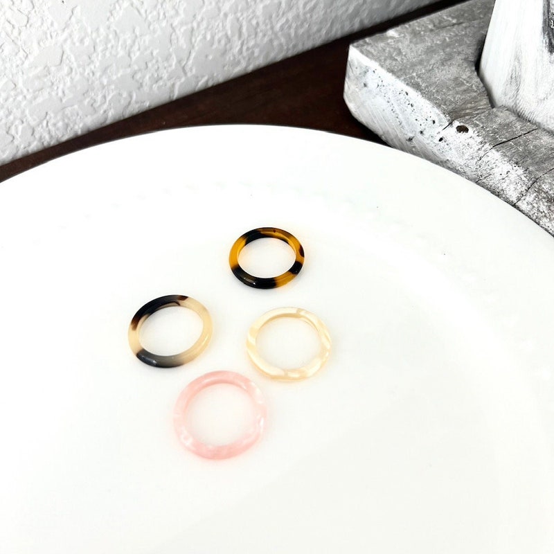 Tortoise Shell Acrylic Ring - Etsy