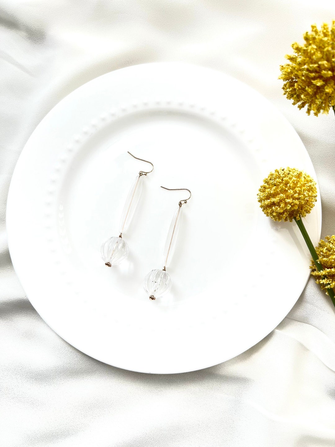 Lightweight Lucite Dangle Drop Earrings, Transparent Dangle Drop ...