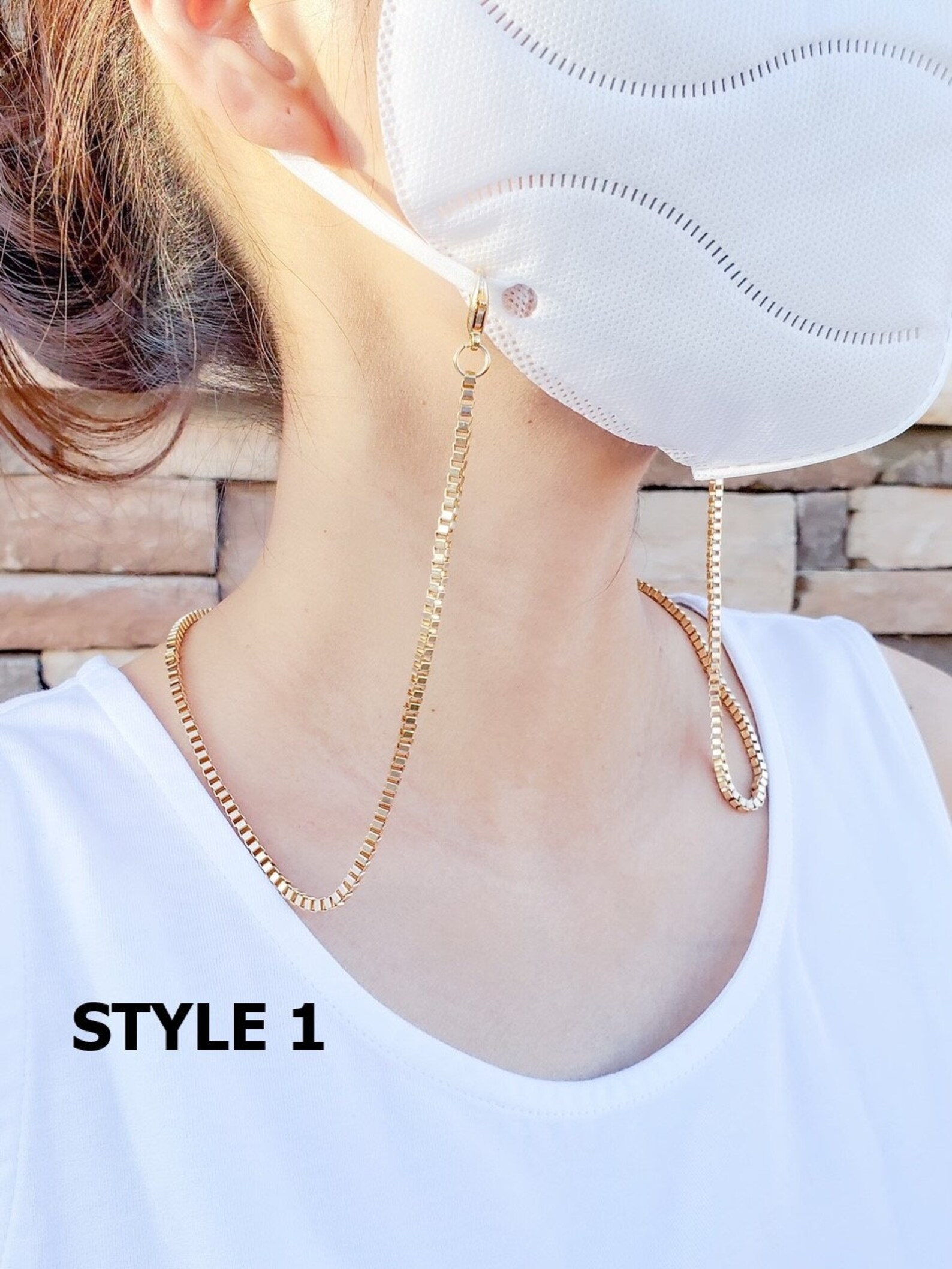 Face Mask Lanyard, High Quality Gold Plated Mask Chain, Facemask ...