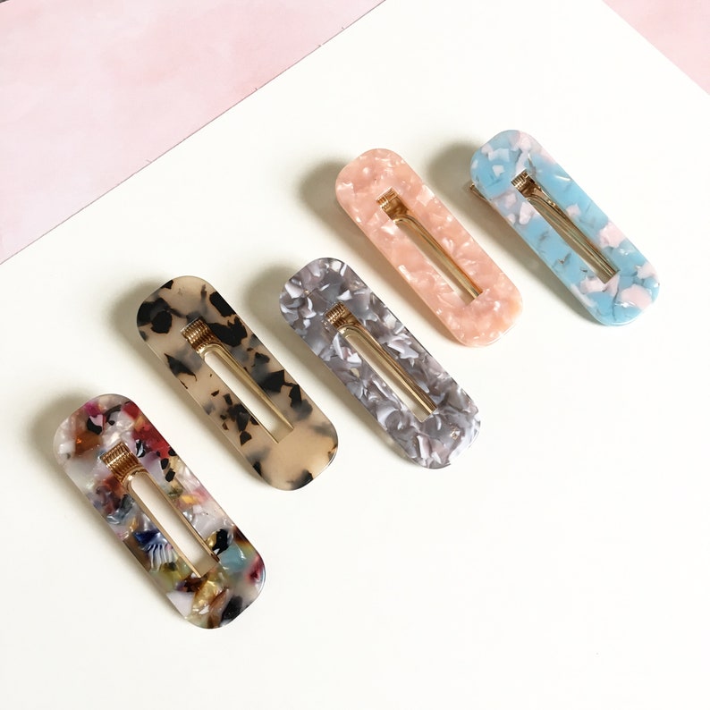 Tortoise Shell Hair Barrette Clip Geometric Acrylic Hair - Etsy