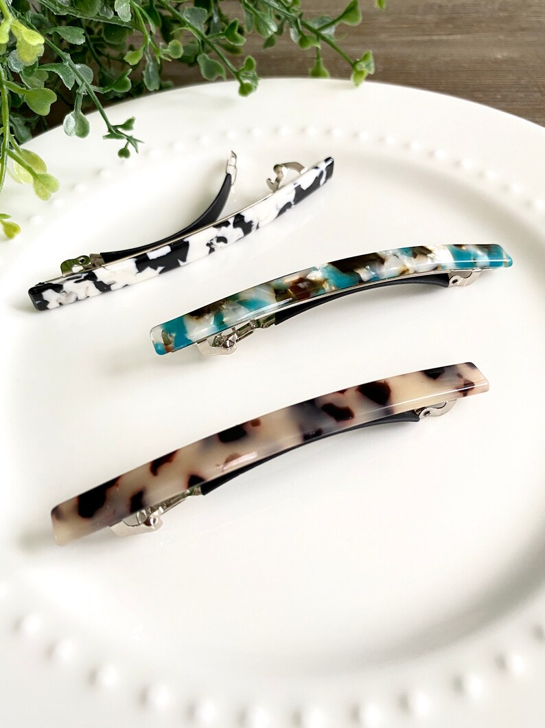 Peri Double Clasp Non-slip French Barrette Tortoise Shell - Etsy