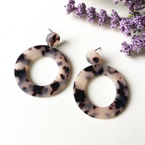 Round Drop Dangle Tortoise Shell Earrings | Tortoise Shell Dangle ...