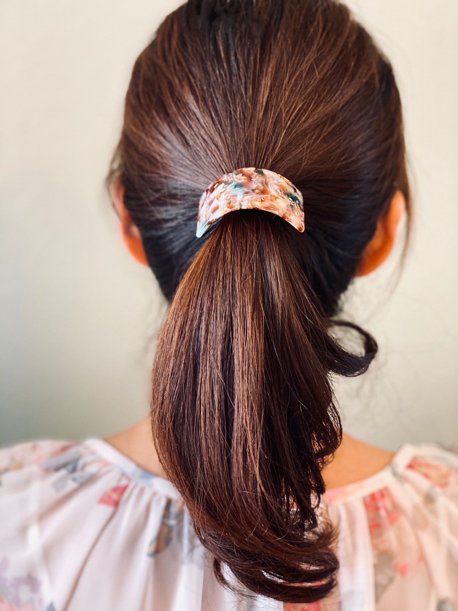 Zoey Blonde Tortoise Shell Ponytail Elastic Band Cuff, Minimalist Hair ...