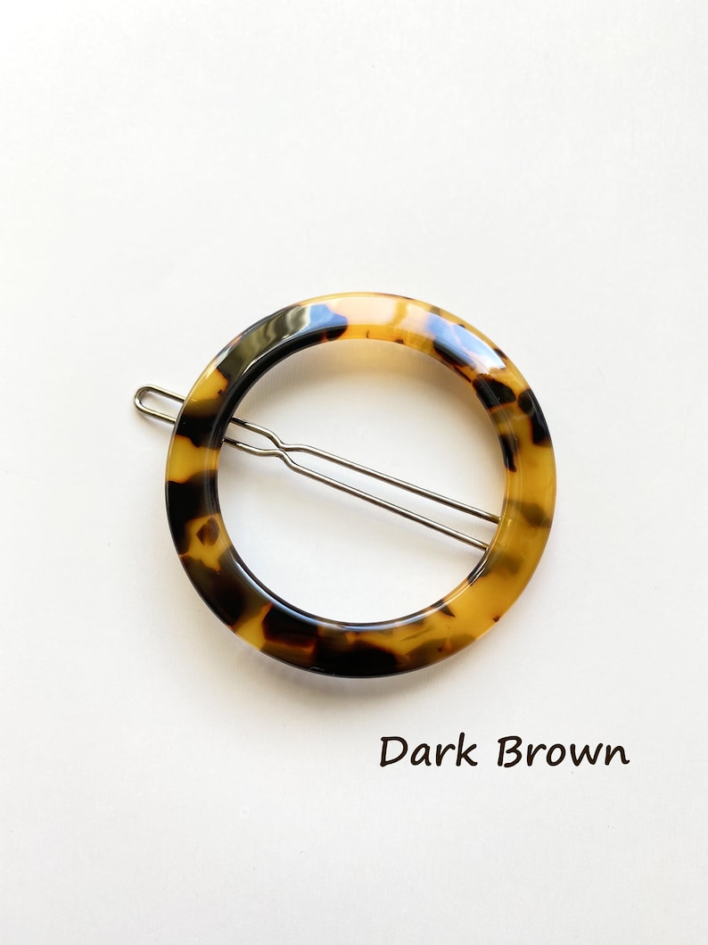 Circle Round Tortoise Shell Hair Clip Round Ring Barrette - Etsy