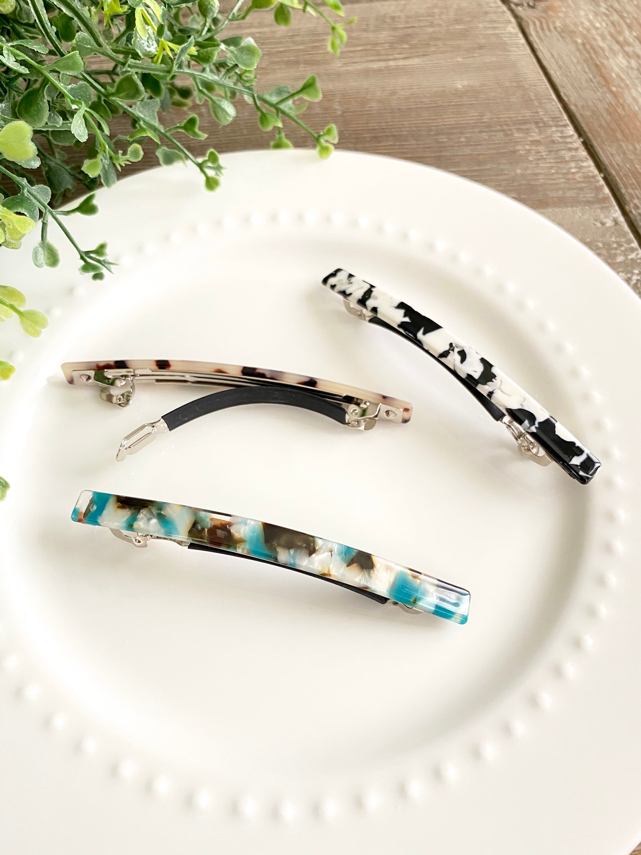 Peri Double Clasp Non-slip French Barrette Tortoise Shell | Etsy