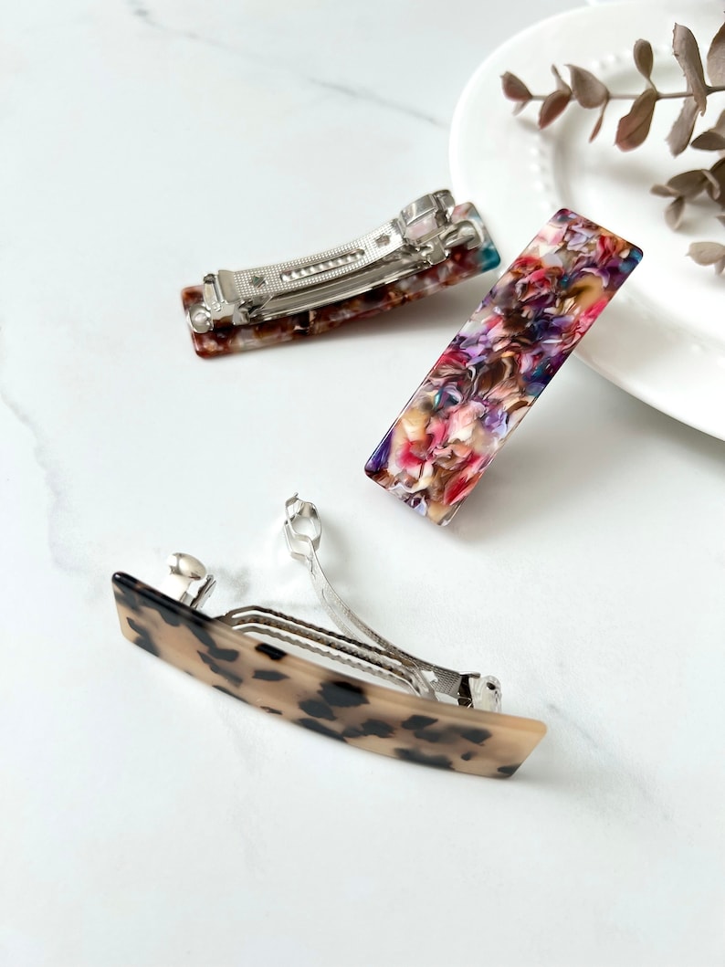 Nori Double Clasp Non-slip French Barrette Tortoise Shell - Etsy