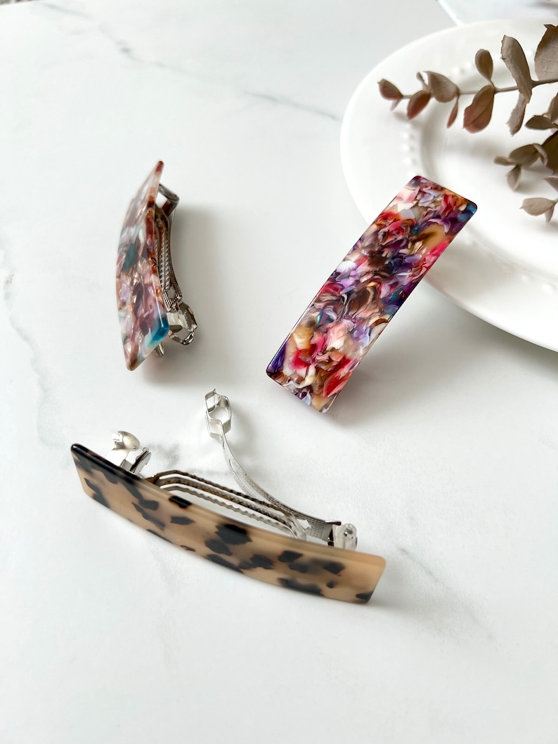 Nori Double Clasp Non-slip French Barrette Tortoise Shell - Etsy