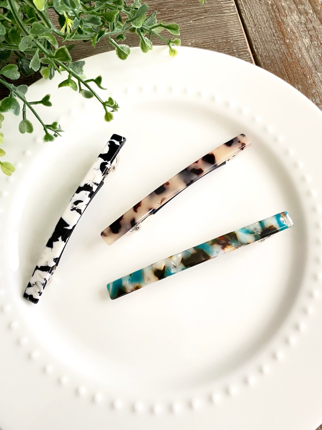 Peri Double Clasp Non-slip French Barrette, Tortoise Shell Hair ...