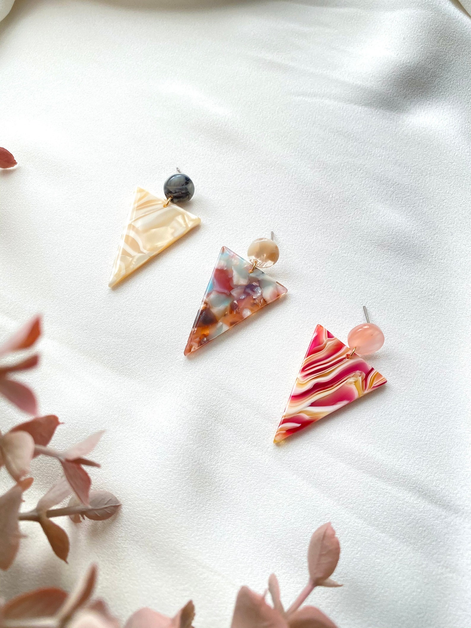 Inverted Triangle Drop Earrings Tortoise Shell Drop Earrings - Etsy