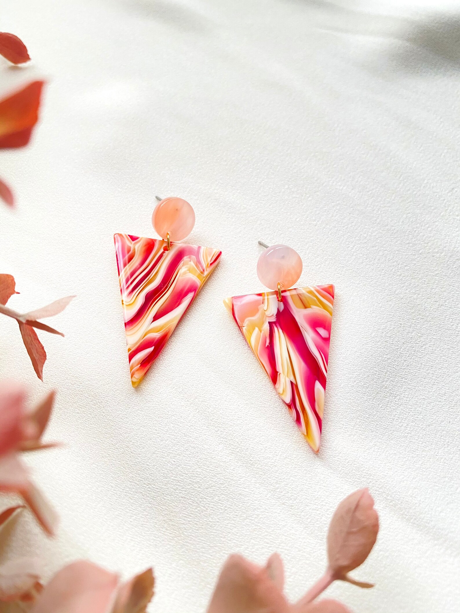 Inverted Triangle Drop Earrings Tortoise Shell Drop Earrings - Etsy