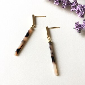 Bar Stick Dangle Tortoiseshell Earrings, Tortoise Shell Earrings ...
