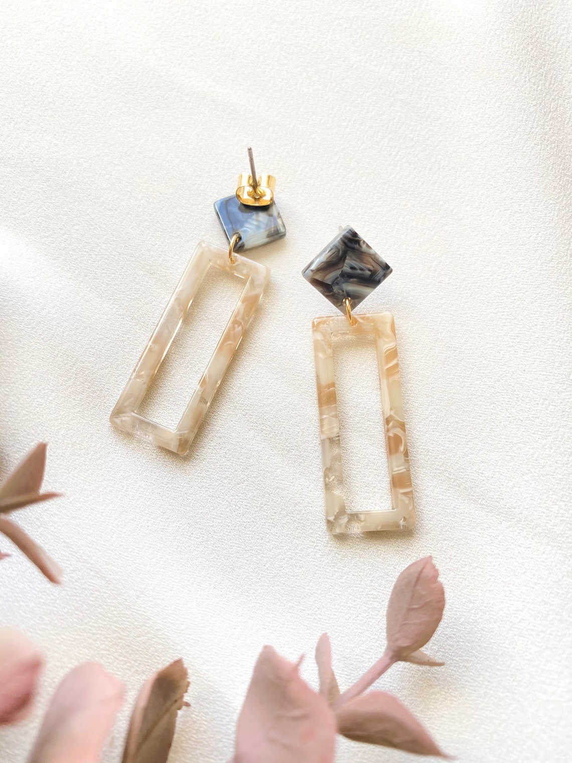 Sofia Vanilla Creme, Tortoise Dangle Drop Earrings, Tortoise Shell Drop ...