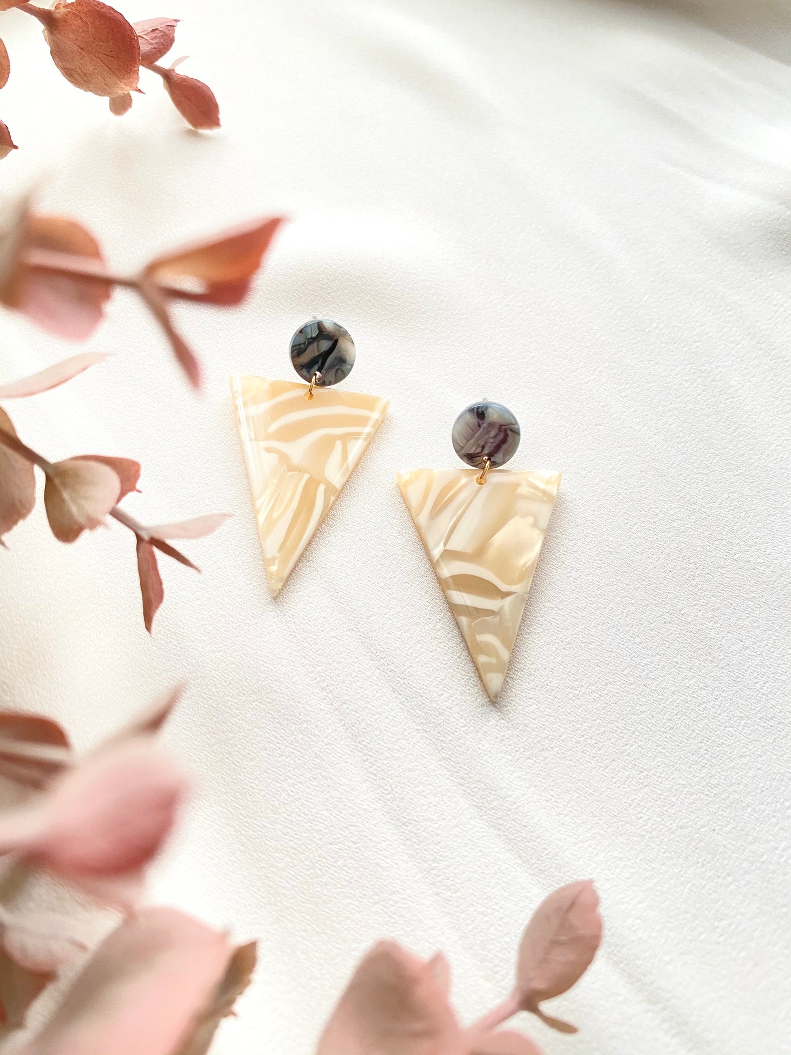 Inverted Triangle Drop Earrings Tortoise Shell Drop Earrings - Etsy