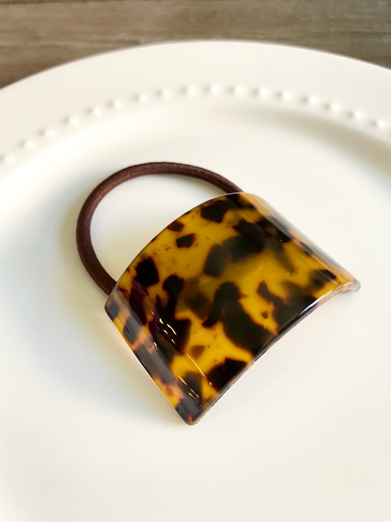 Zoey Brown Tortoise Shell Ponytail Elastic Band Cuff - Etsy