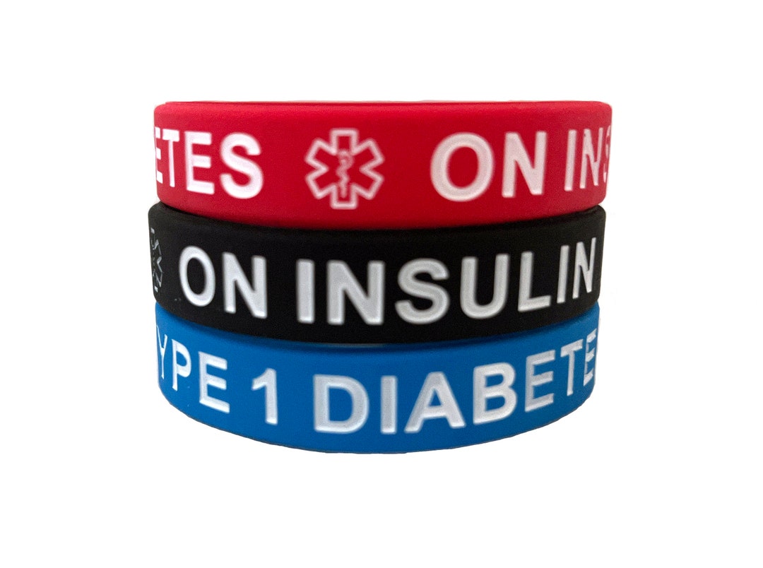 Kid, Youth, XS Adult Type 1 Diabetes on Insulin Silicone Bracelet (lot ...