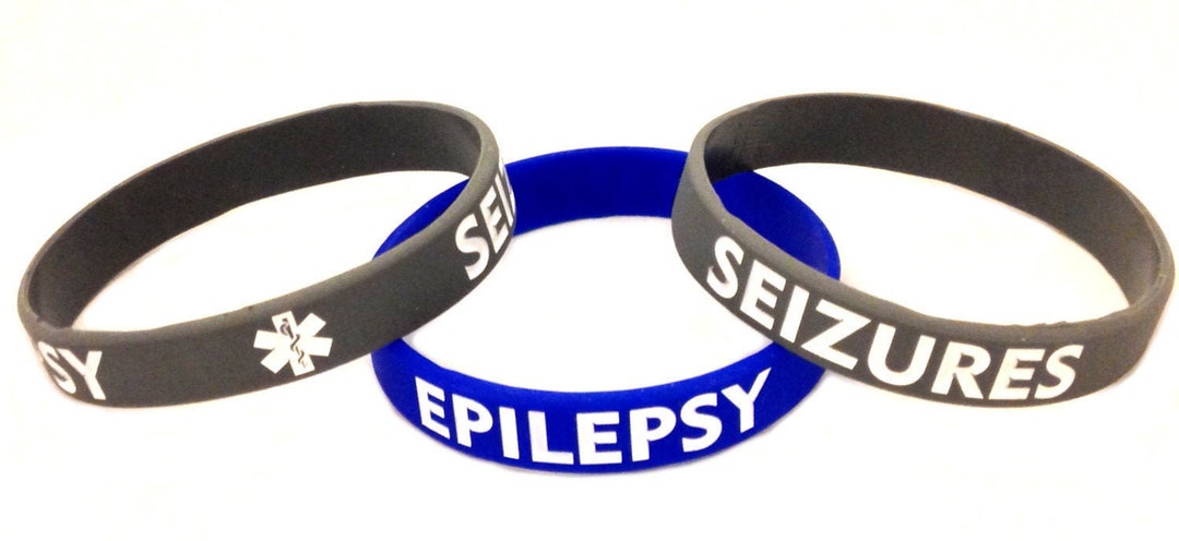 Youth/small Adult Epilepsy Seizures Silicone Bracelet lot of 2 - Etsy
