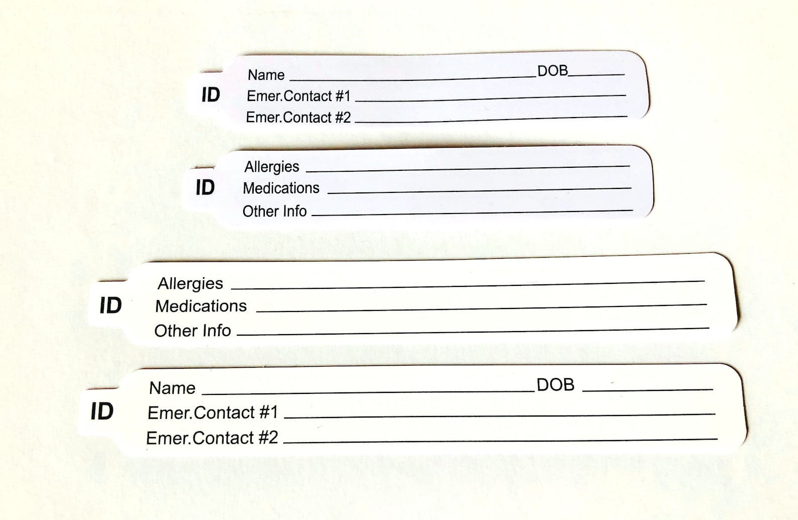 Vital Id Replacement Tabs for Adjustable Bracelet Tri Fold or - Etsy