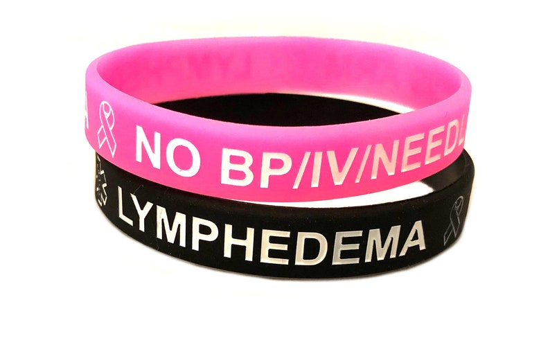 Standard Adult Lymphedema - No Bp/iv/needles Silicone Bracelet 3 Color ...