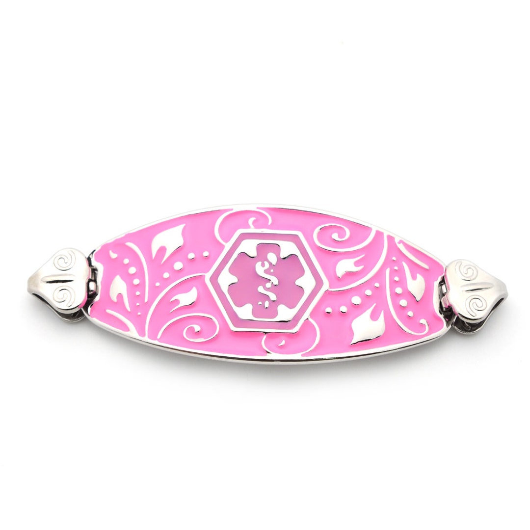 Lymphedema Alert No BP/IV Needles - Stainless Filigree Pink Medical ...