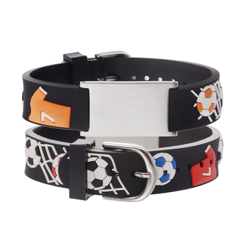 CUSTOM ENGRAVE! Safety Child Silicone Identification Bracelet ~ 6 ...
