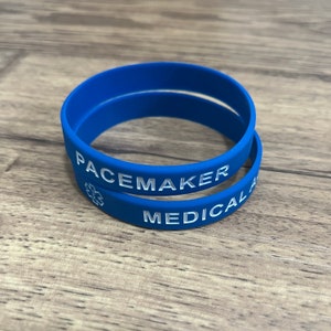 Pacemaker Adult Silicone Medical Alert Bracelets Lot of 2-3-4 (black ...