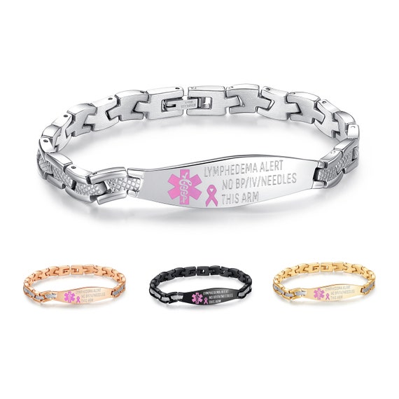 CUSTOM ENGRAVE 4 Colors Medical Alert ID Lymphedema Link - Etsy