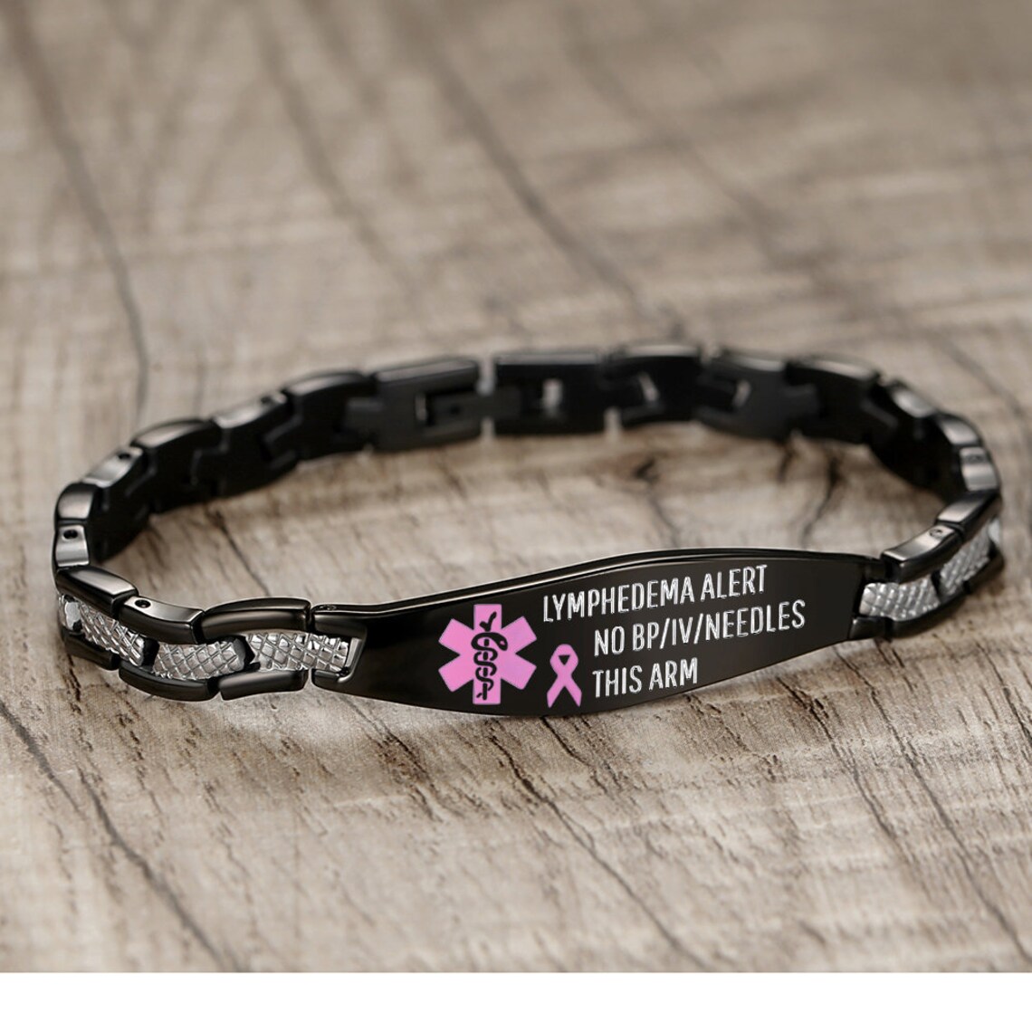 CUSTOM ENGRAVE - 4 Colors! Medical Alert ID Lymphedema No Bp Link ...