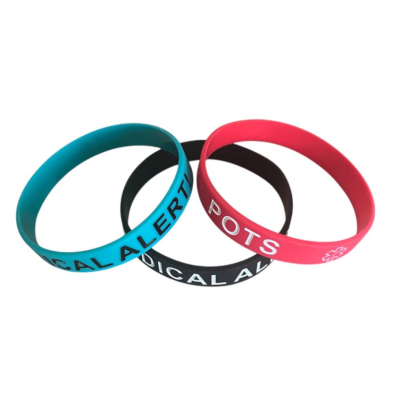 POTS Medical Alert! Silicone Bracelets Set of 3 ~ Postural Orthostatic ...