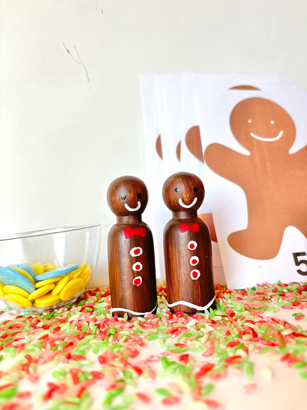 Gingerbread Button Count Sensory Bin - Etsy