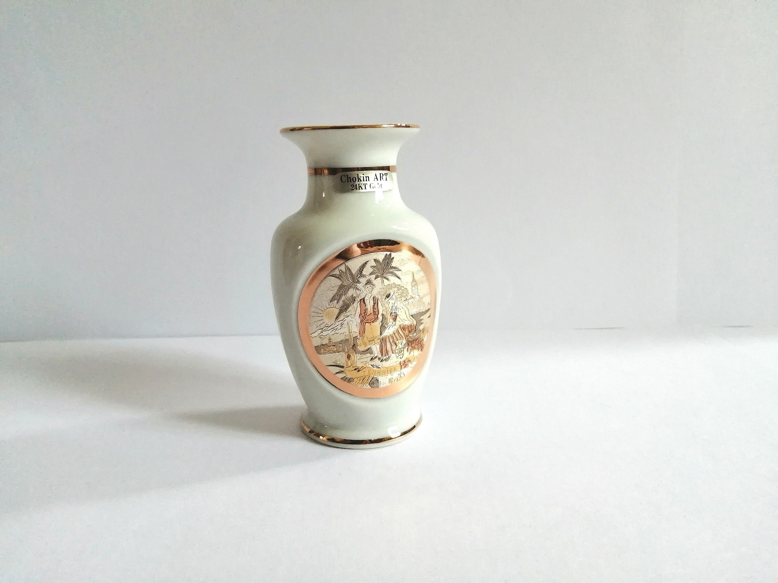Minimalist Vintage Chokin Art 24 Kt Gold Gild Porcelain Minimalist Vintage Chokin Art 24 Kt Gold Gild Porcelain