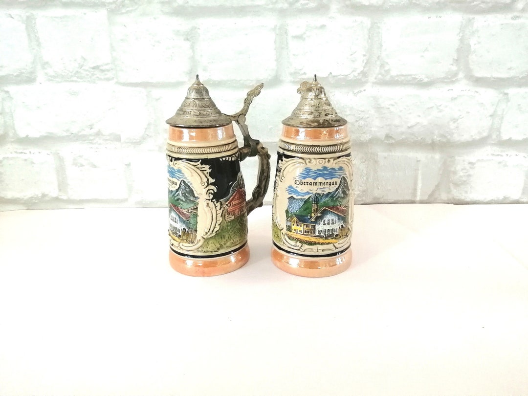 Beer Mug Beer Stein Set of 2 Vintage Collectible German Beer Stein ...