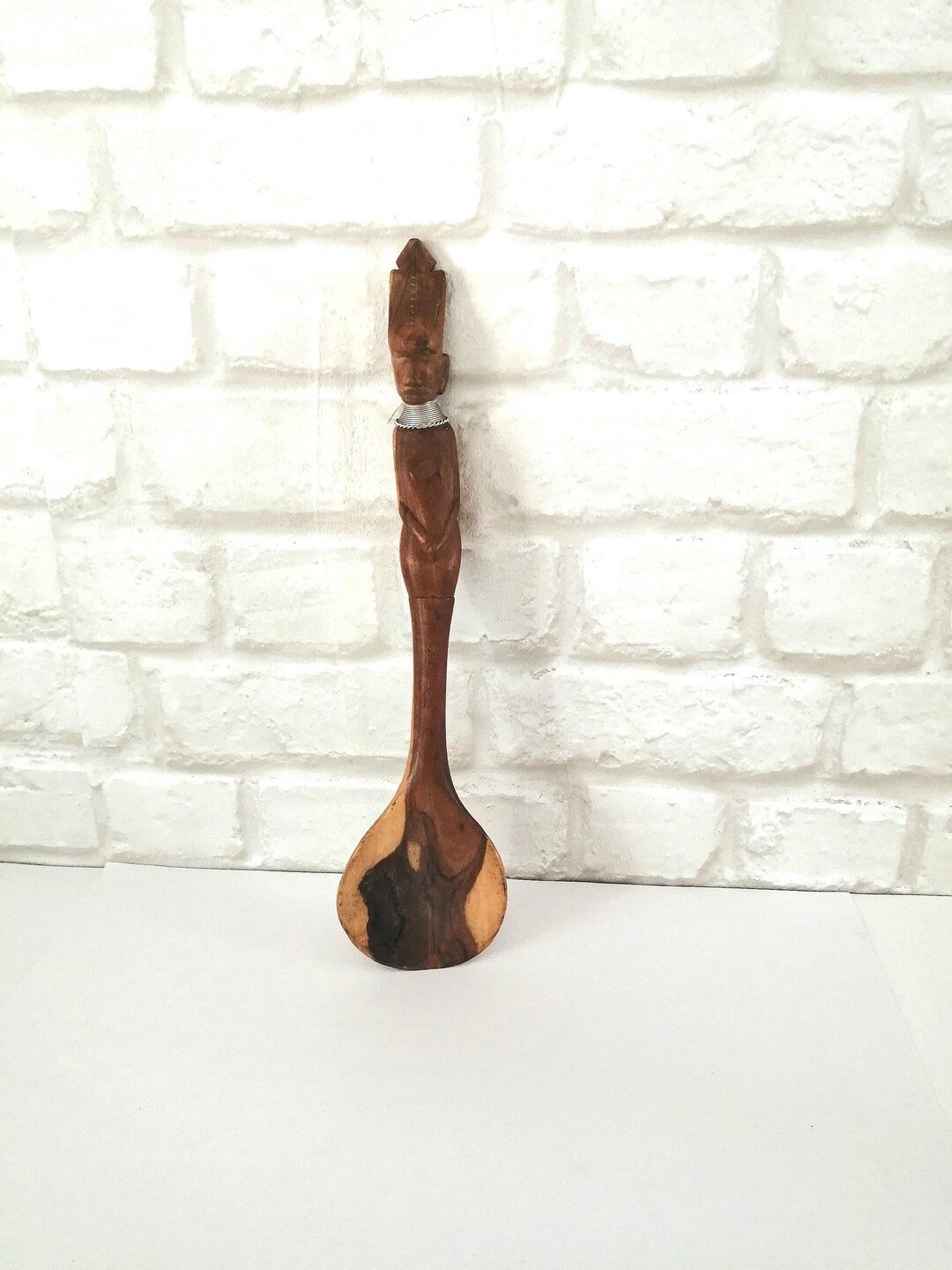 African Wooden Spoon Decor Rustic Kitchen Tribal Hand Carved Spoon ...