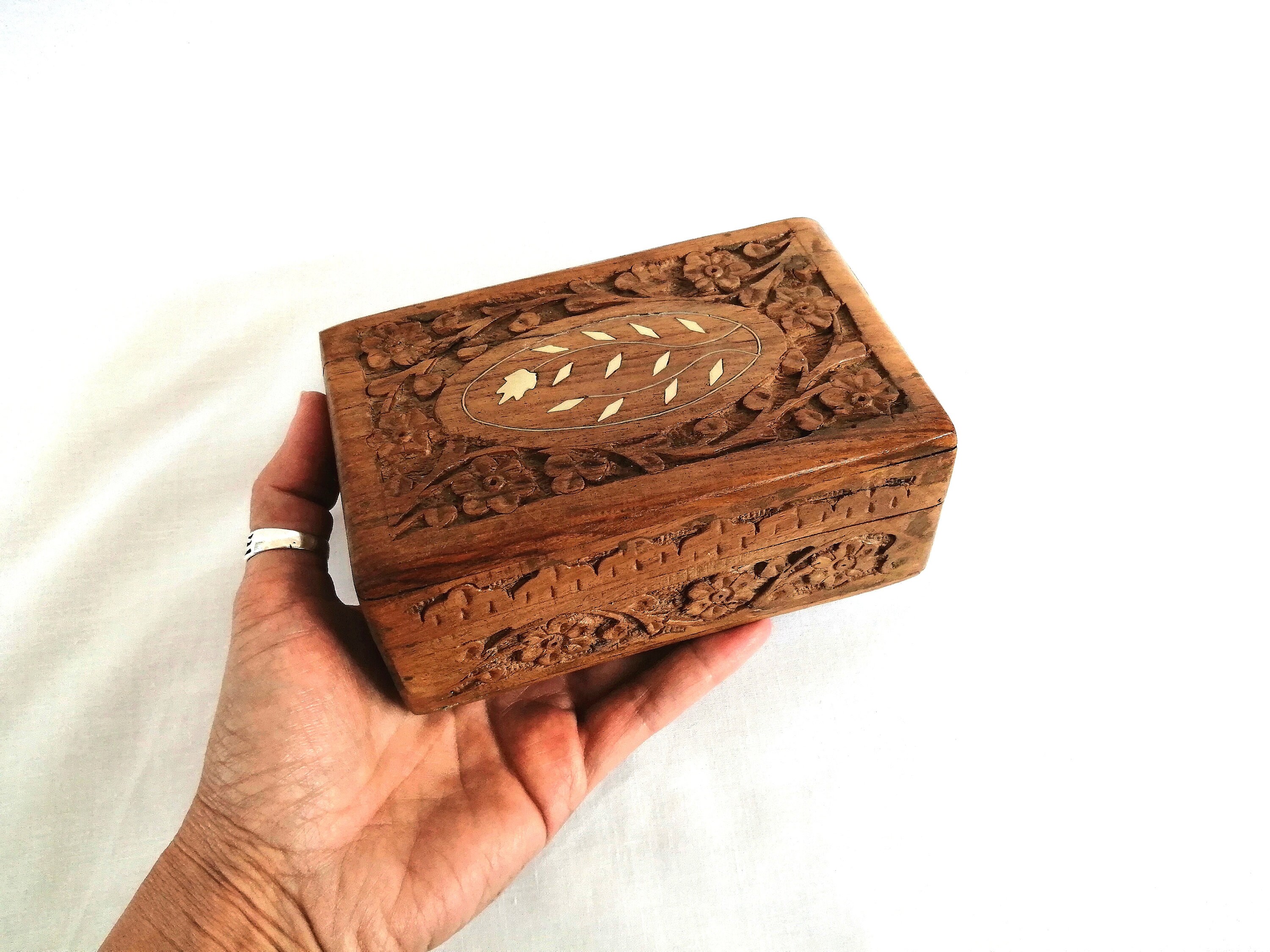 Wooden Box Rustic Decor Keepsake Box Jewelry Box Storage 50th - Etsy