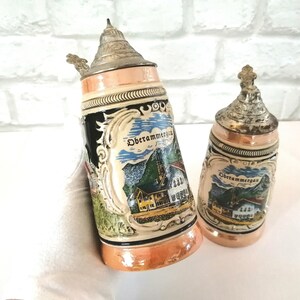 Beer Mug Beer Stein Set of 2 Vintage Collectible German Beer Stein ...
